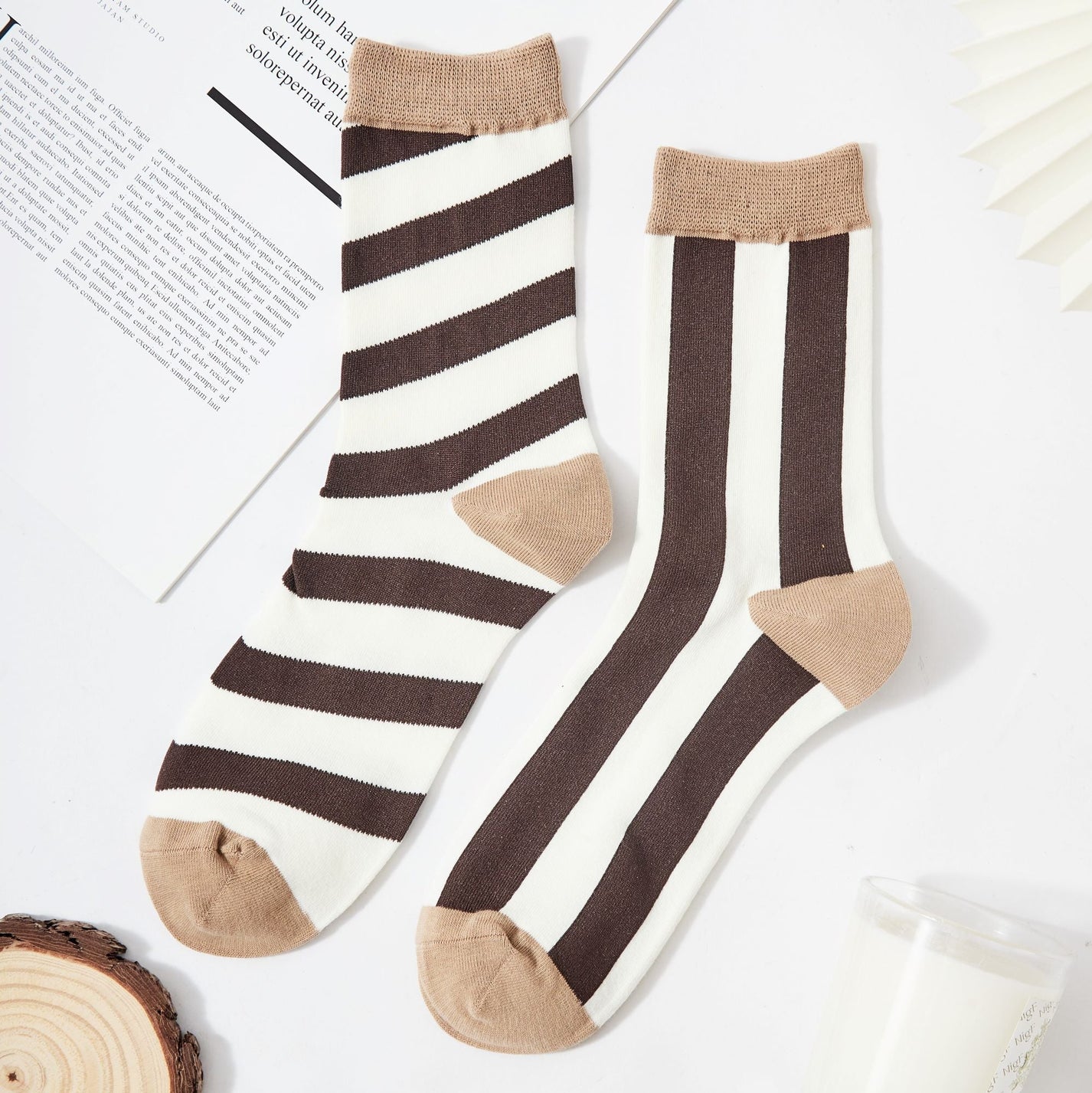 Women's Asymmetric AB Bold Striped socks - LOOUZ