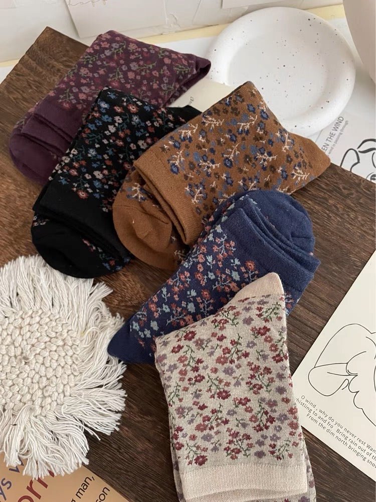 Women's Floral Print Socks - LOOUZ